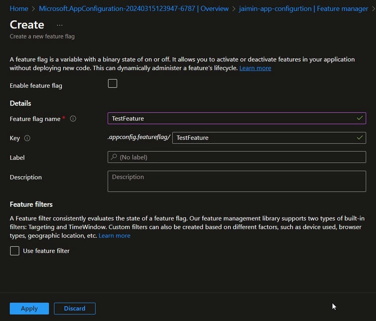 Feature Flags in .NET Core with Azure