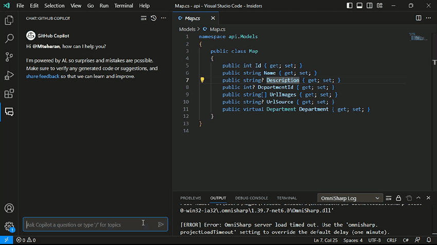 Features in Github Copilot Chat For Developers