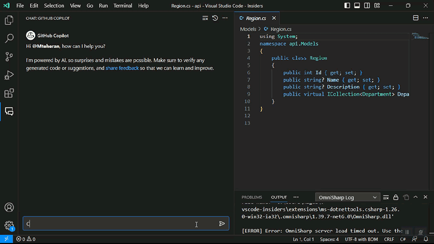 Features in Github Copilot Chat For Developers