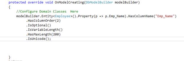 Fluent API In Code First Approach