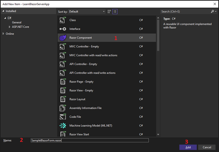 Form Controls And Create Basic Form In Blazor Component