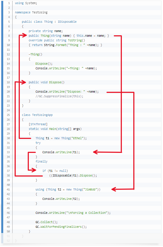 Garbage Collection (3), C# using statement --- Language support for Dispose