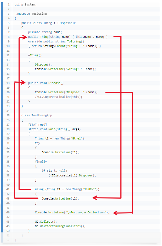 Garbage Collection (3), C# using statement --- Language support for Dispose