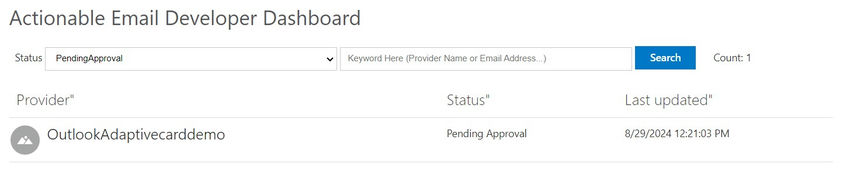 Generate Originator For Outlook Actionable Message Adaptive Card