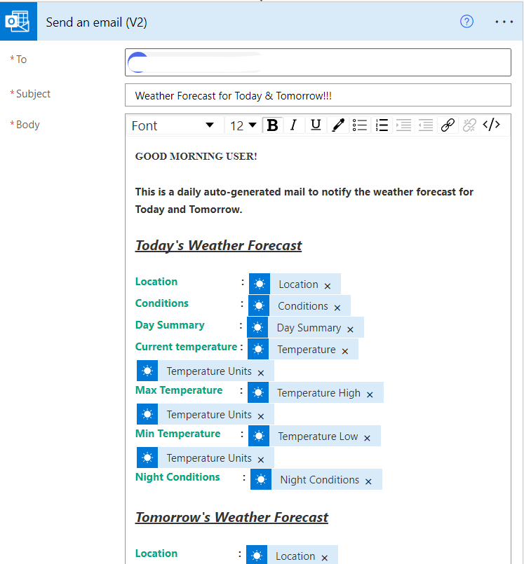 Get Daily Weather Forecast using Power Automate
