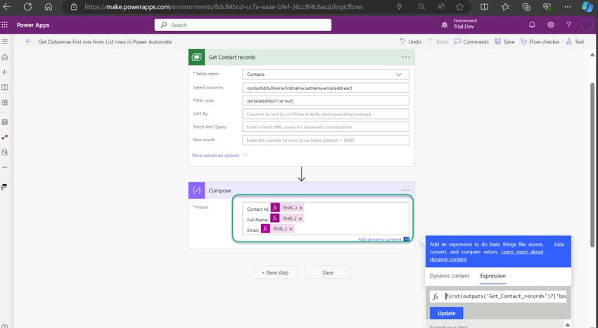 Get First Row from Dataverse Table in Power Automate Get First Row from Dataverse Table in Power Automate