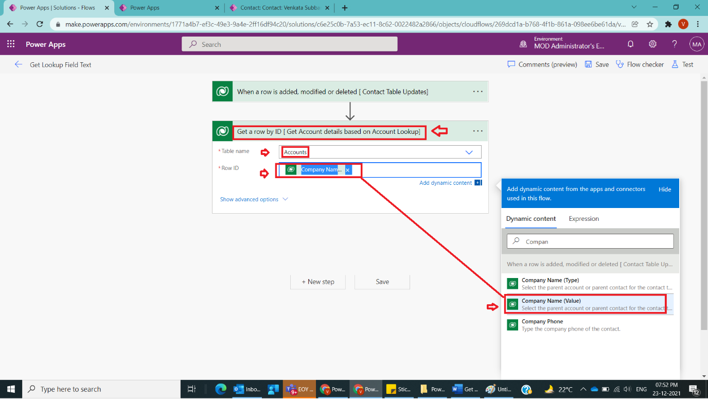 Get Lookup Field Text In Power Automate