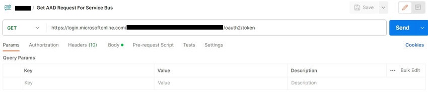 Get the Azure AD token by Using the Postman
