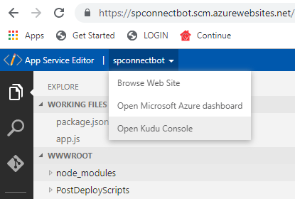 Accessing/Updating SharePoint Online Data In Azure Chat Bot Framework With NodeJS