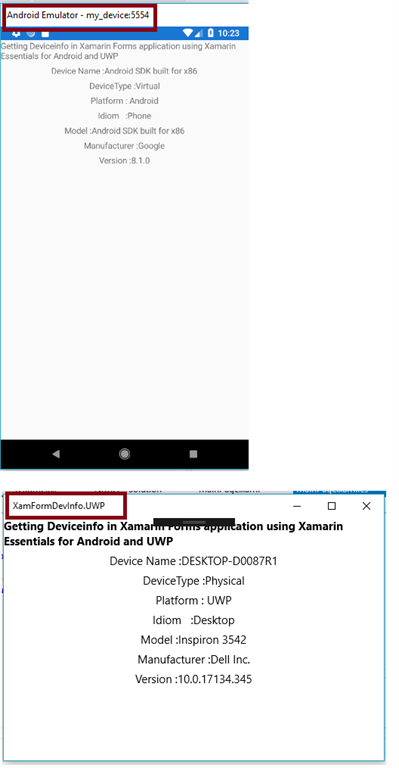 Getting Device Info In Xamarinforms Application Using Xamarin