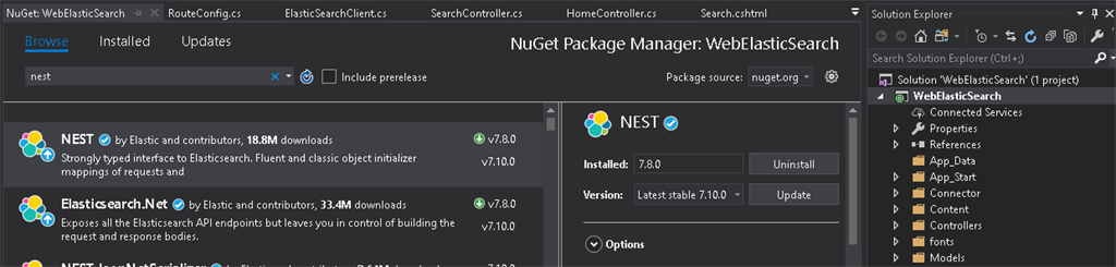 Getting Started With Elastic In Using .NET Nest Client