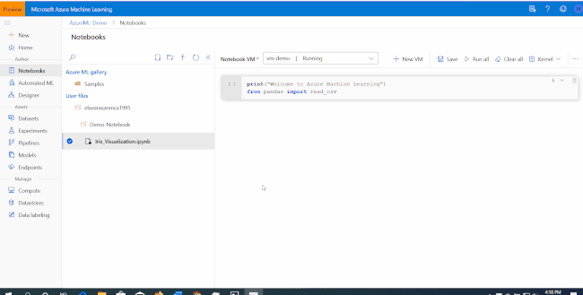 Azure Jupyter Notebook📋 With Azure ML Studio