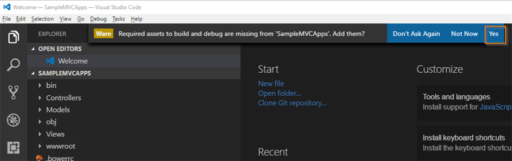 Getting Started With ASP.NET Core MVC Apps Using VS Code