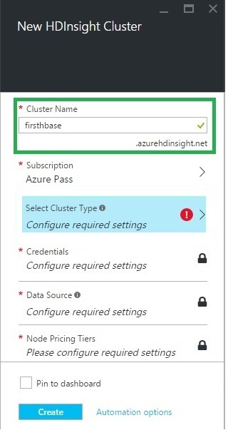 Getting Started With Azure HDInsight: Create HBase Cluster - Part One
