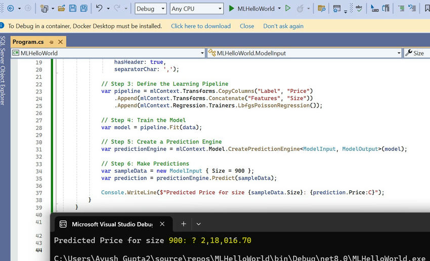 Getting Started with Machine Learning in .NET
