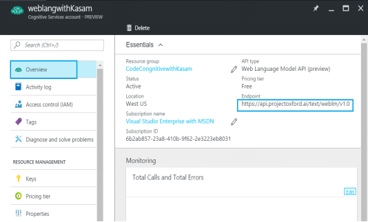 Getting Started With Microsoft Azure Cognitive Services - Web Language Model API