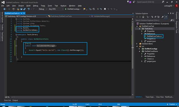 Getting Started With .NET Core With Windows And Visual Studio 2015 - Part Two
