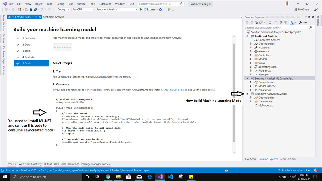 Sentiment Analysis In ASP.NET Core Using ML.Net