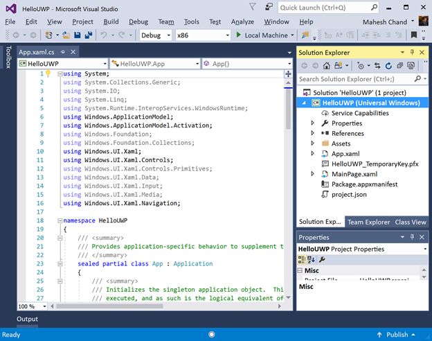 Getting Started with UWP App Using C# and XAML