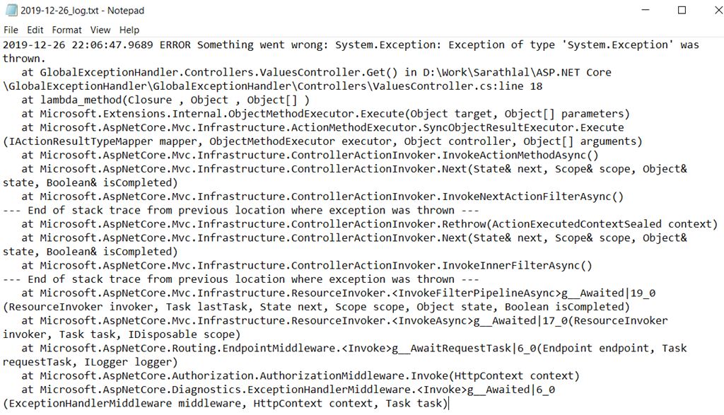 Global Error Handling In ASP.NET Core App Using NLog