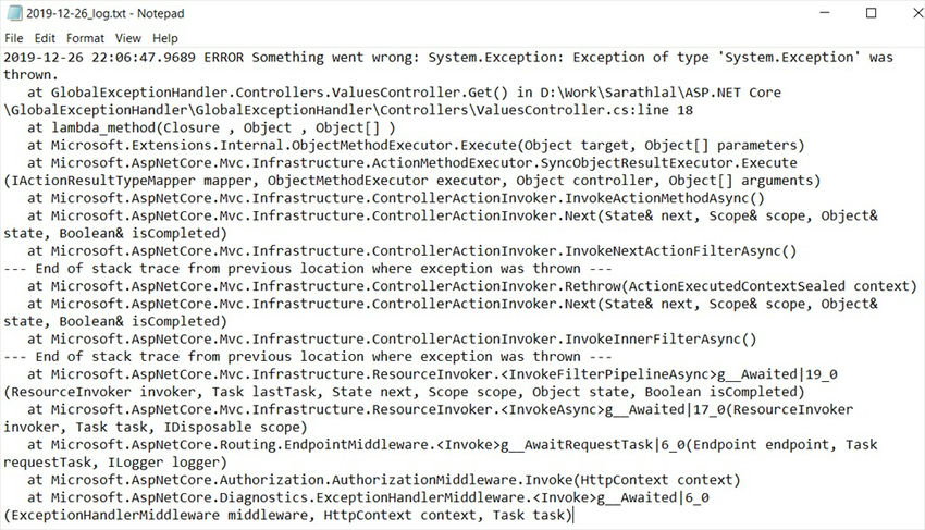 Global Error Handling In ASP.NET Core App Using NLog