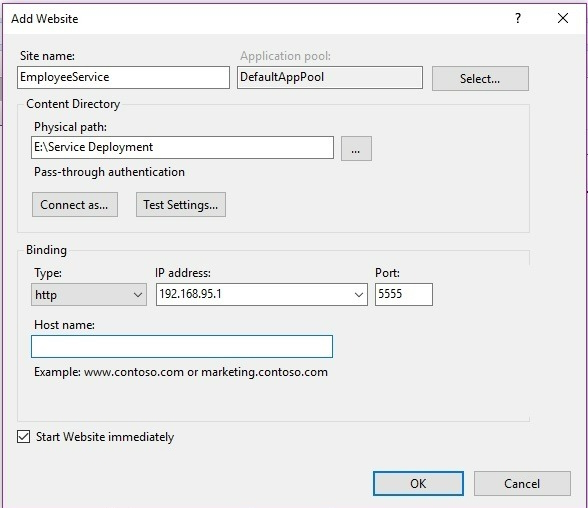 Hosting ASP.NET Web API REST Service On IIS 10
