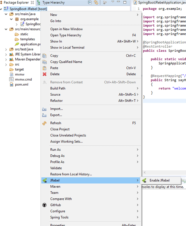 Hot Reloading Using JRebel For Java Application
