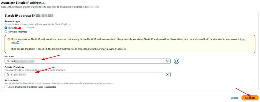 How to Attach an Elastic/Static IP to an EC2 Instance in AWS