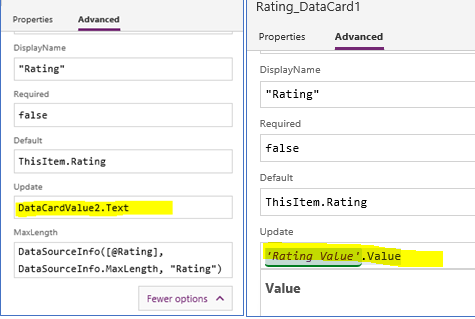 How To Bind PowerApps Rating Control To Sharepoint Column