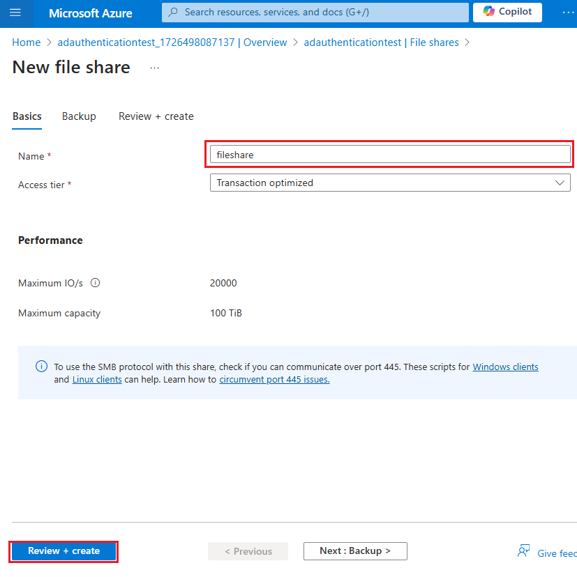 How To Configure Azure Fileshare With Ad Authentication