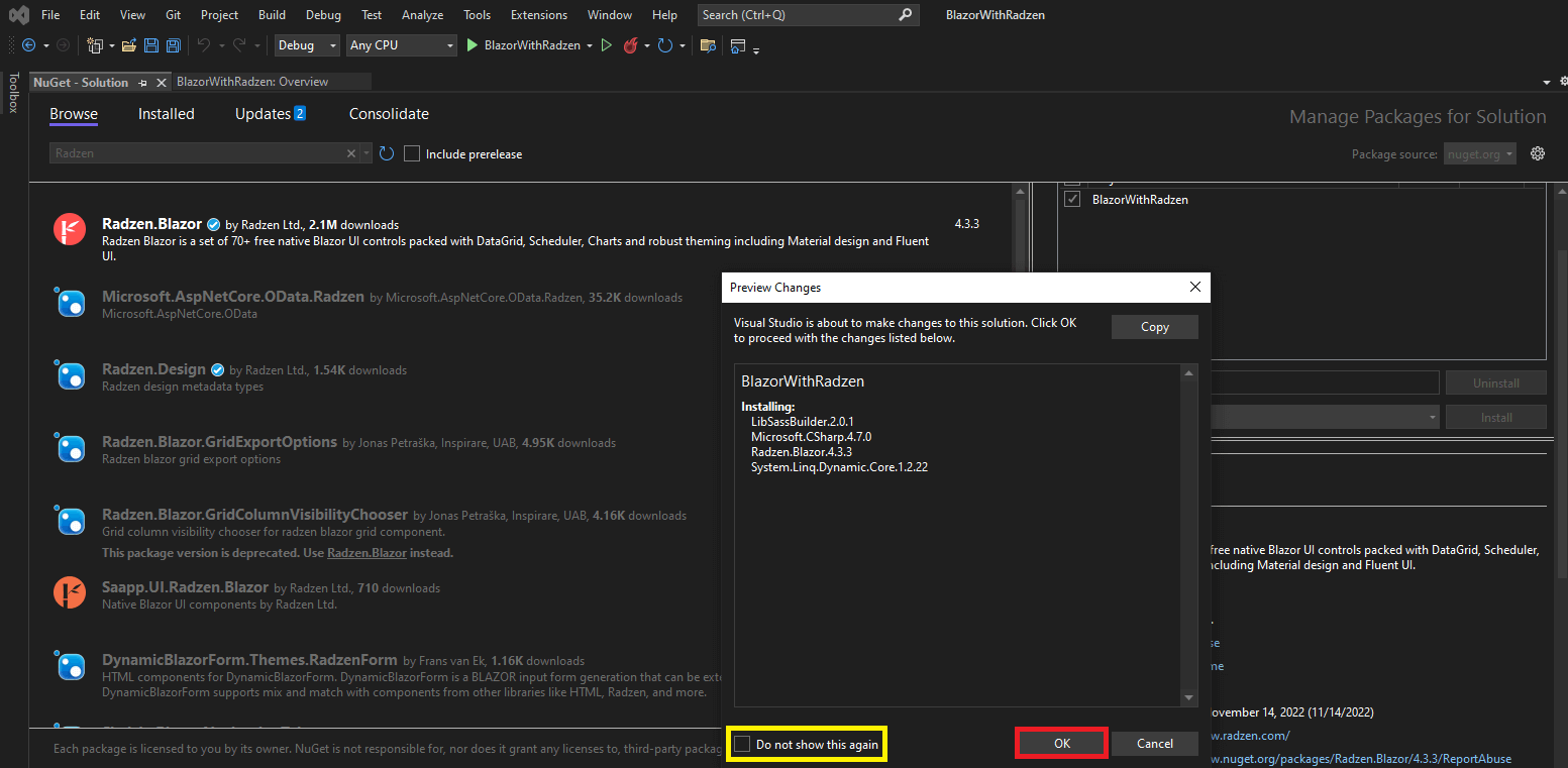 How To Configure Radzen In Blazor