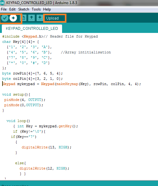 How To Control An LED Using Keypad