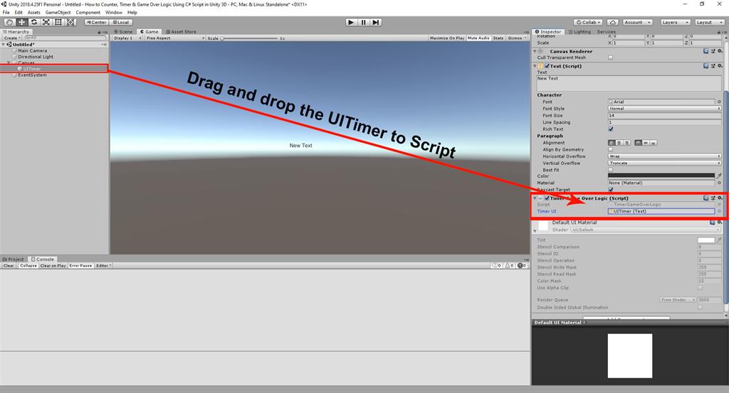 How To Counter, Timer And Game Over Logic Using C# Script In Unity 3D