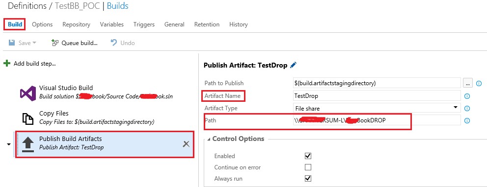 How To Create A Build Definition In TFS 2015, Adding Tasks And Setting Build Menu Options