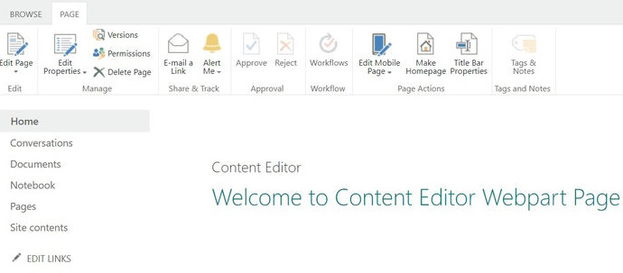 How to Create a Content Editor Web Part Page in SharePoint