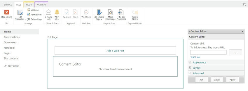 How to Create a Content Editor Web Part Page in SharePoint