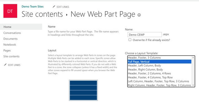 How to Create a Content Editor Web Part Page in SharePoint