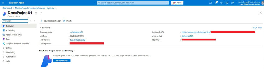 How to Create a Hub and Project on Azure AI Foundry