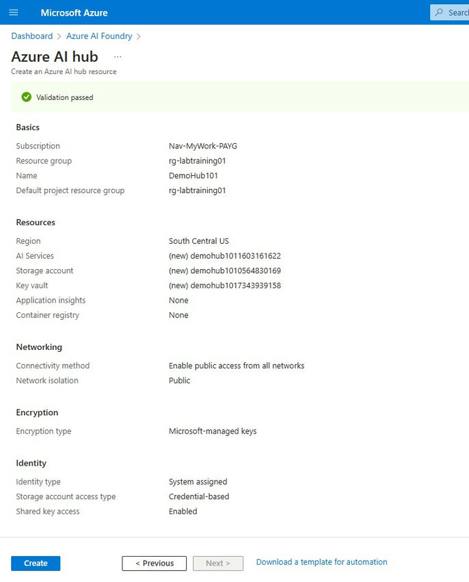 How to Create a Hub and Project on Azure AI Foundry