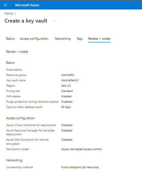 How to Create a Key Vault Using the Microsoft Azure portal