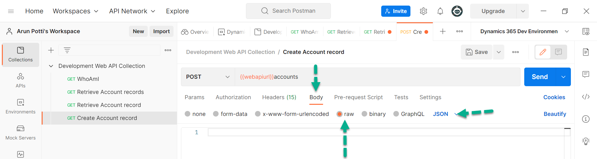 How To Create A Table Record In A Dataverse Environment From Postman