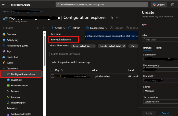 How to Create and Use Key Vault References in .NET Core Web API