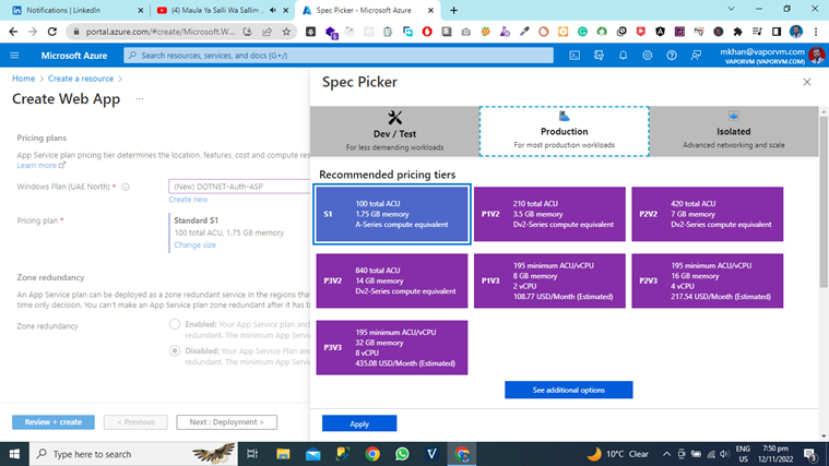 How To Create Azure App Using Azure Cloud Portal