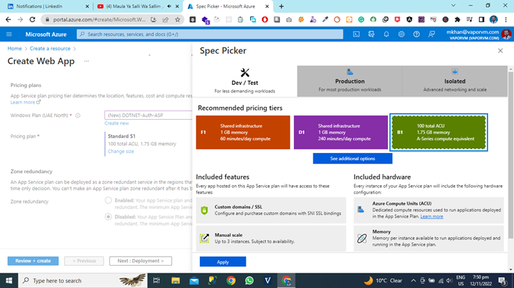 How To Create Azure App Using Azure Cloud Portal