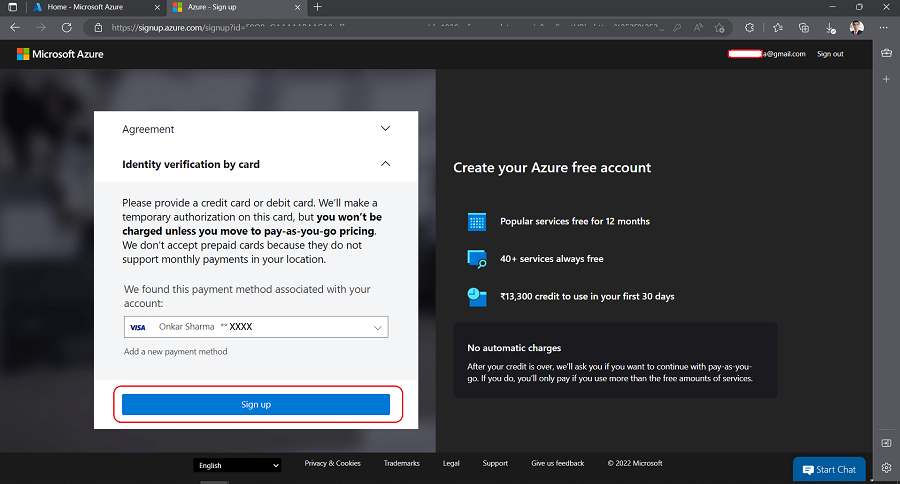 How To Create Azure Free Account
