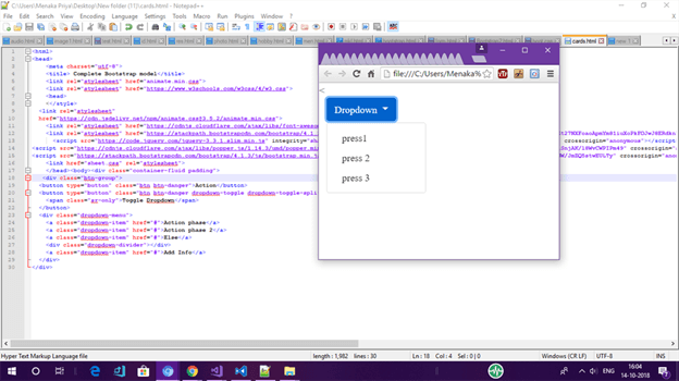 How To Create DropDown And Pagination In Bootstrap 4