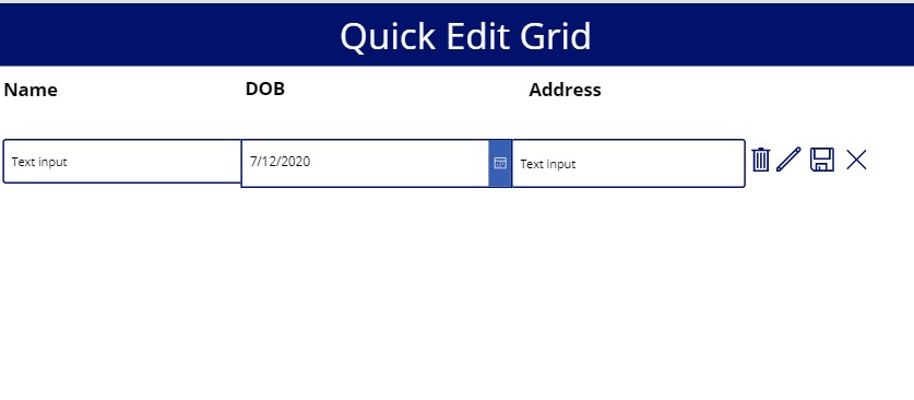 PowerApps CRUD Operations Using Quick Edit Grid