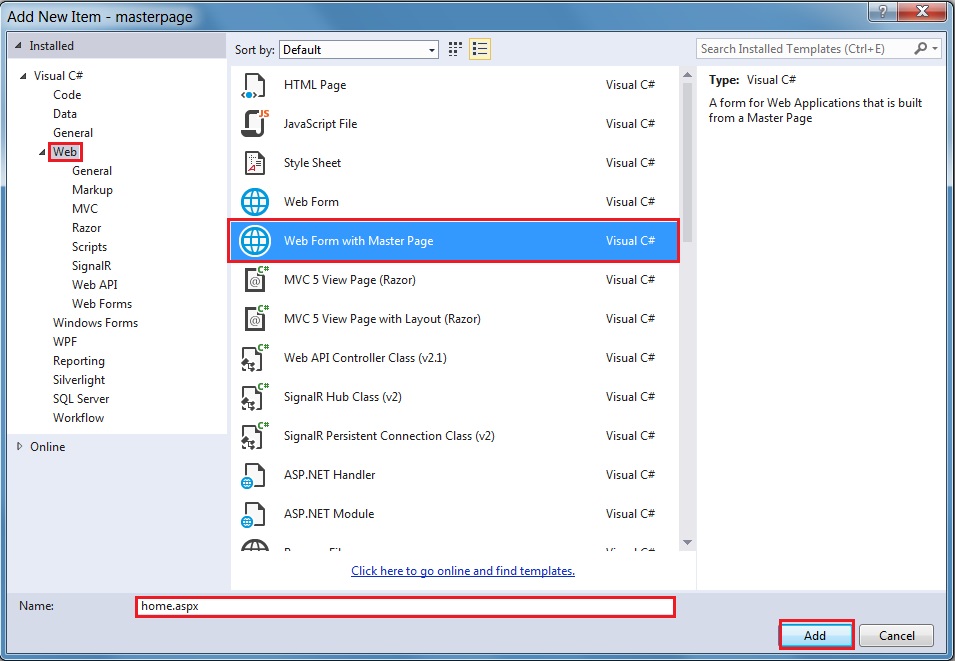 Master Page In Asp