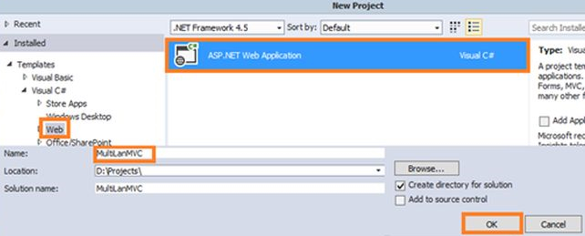 Create Multiple Languages In ASP.NET MVC 4.5 Framework