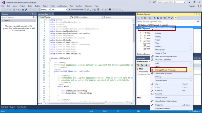 How To Create PieChart In Universal Application Development With XAML And C#